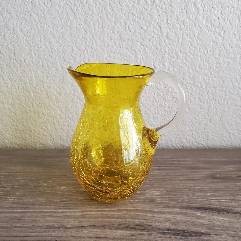 Yellow Glass Pitcher - Etsy