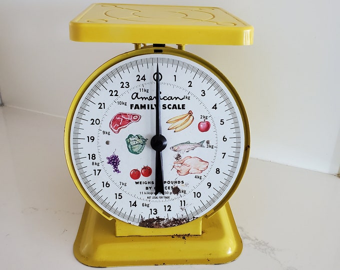Vintage American Family Scale in Yellow - Etsy