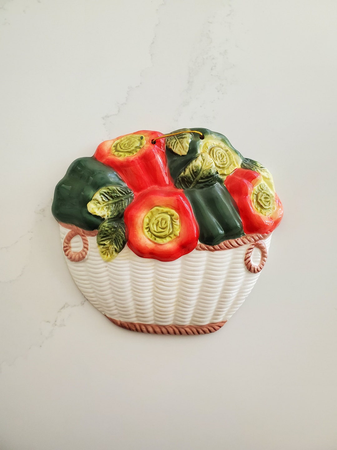 Vintage Ceramic Red and Green Peppers Wall Art - Etsy