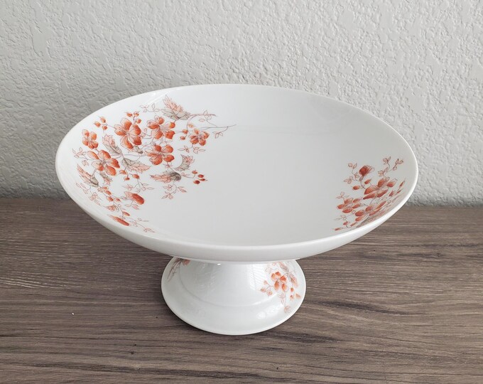 Antique O. Gutherz Floral Footed Pedestal Compote/serving Bowl Limoges ...