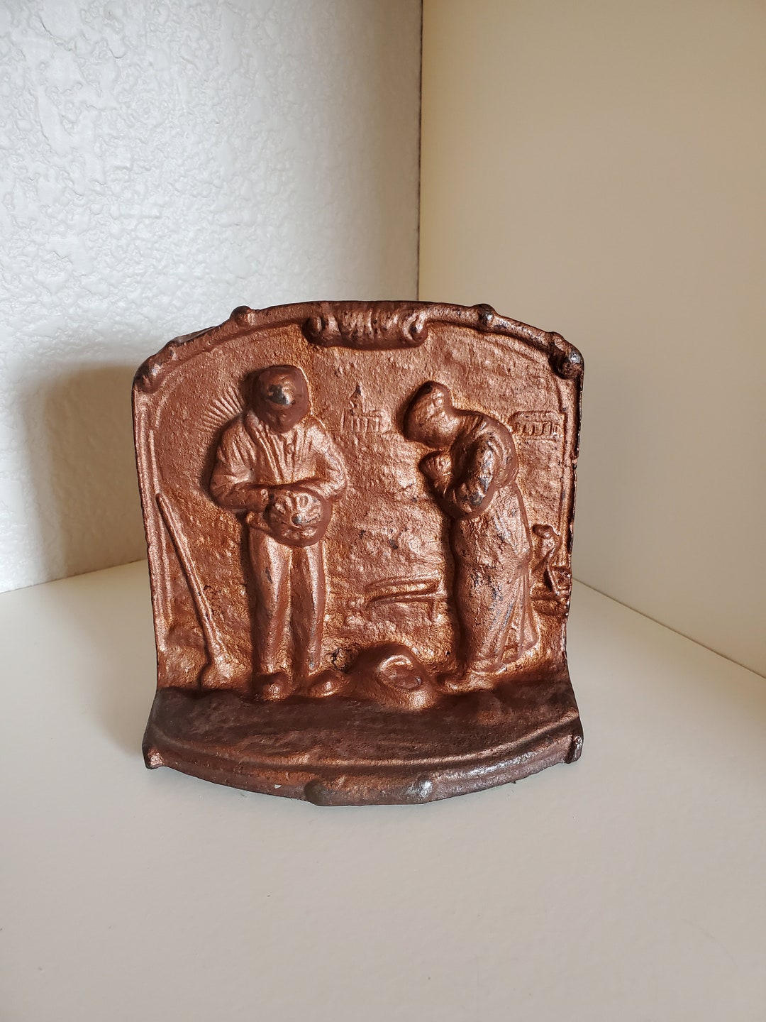 Vintage Bookend Cast Iron "the Angelus" by Jean Francois Millet - Etsy