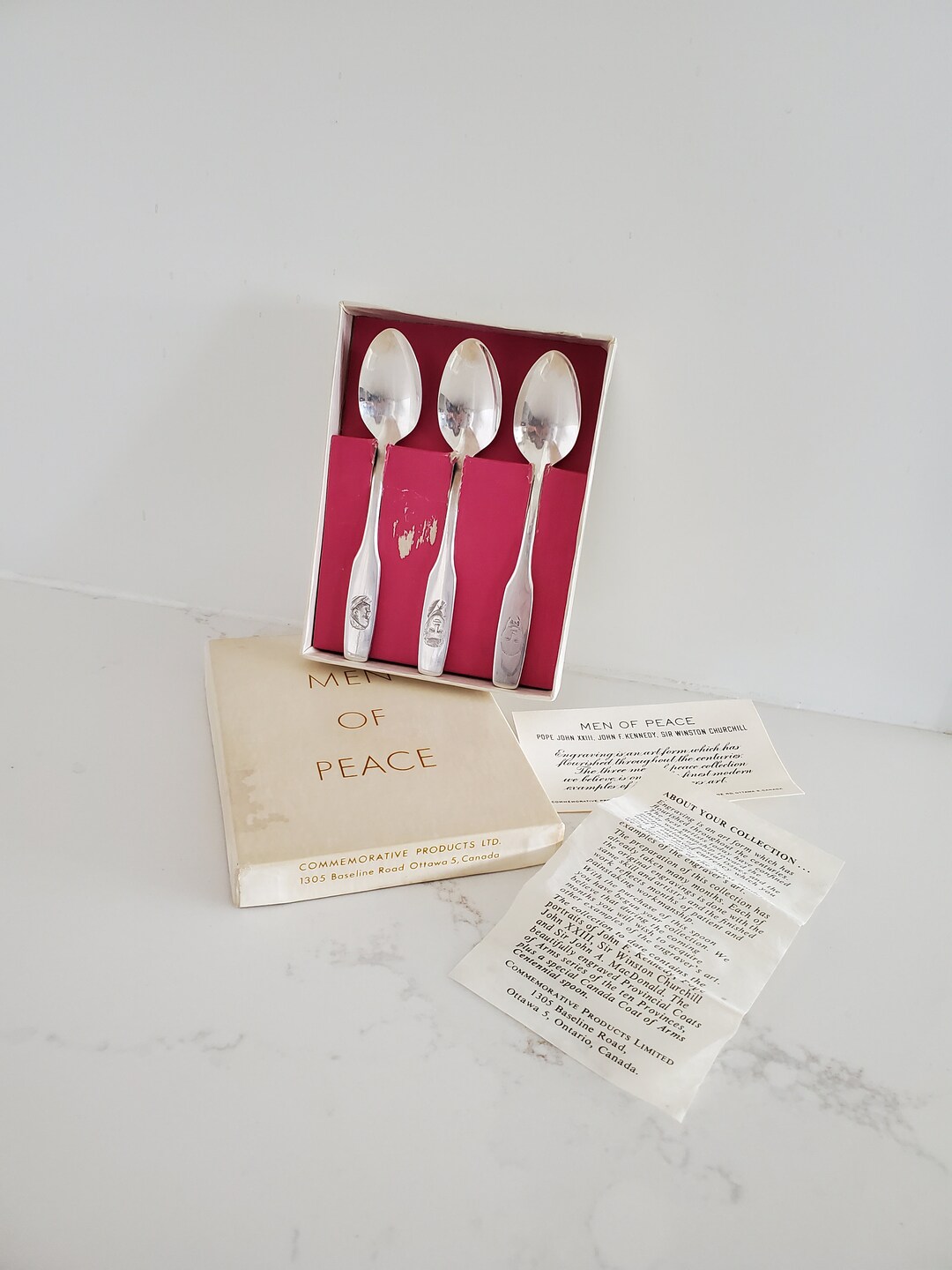 Vintage " Men of Peace" Oneida Spoon Set Including Pope Jon XX111, John ...