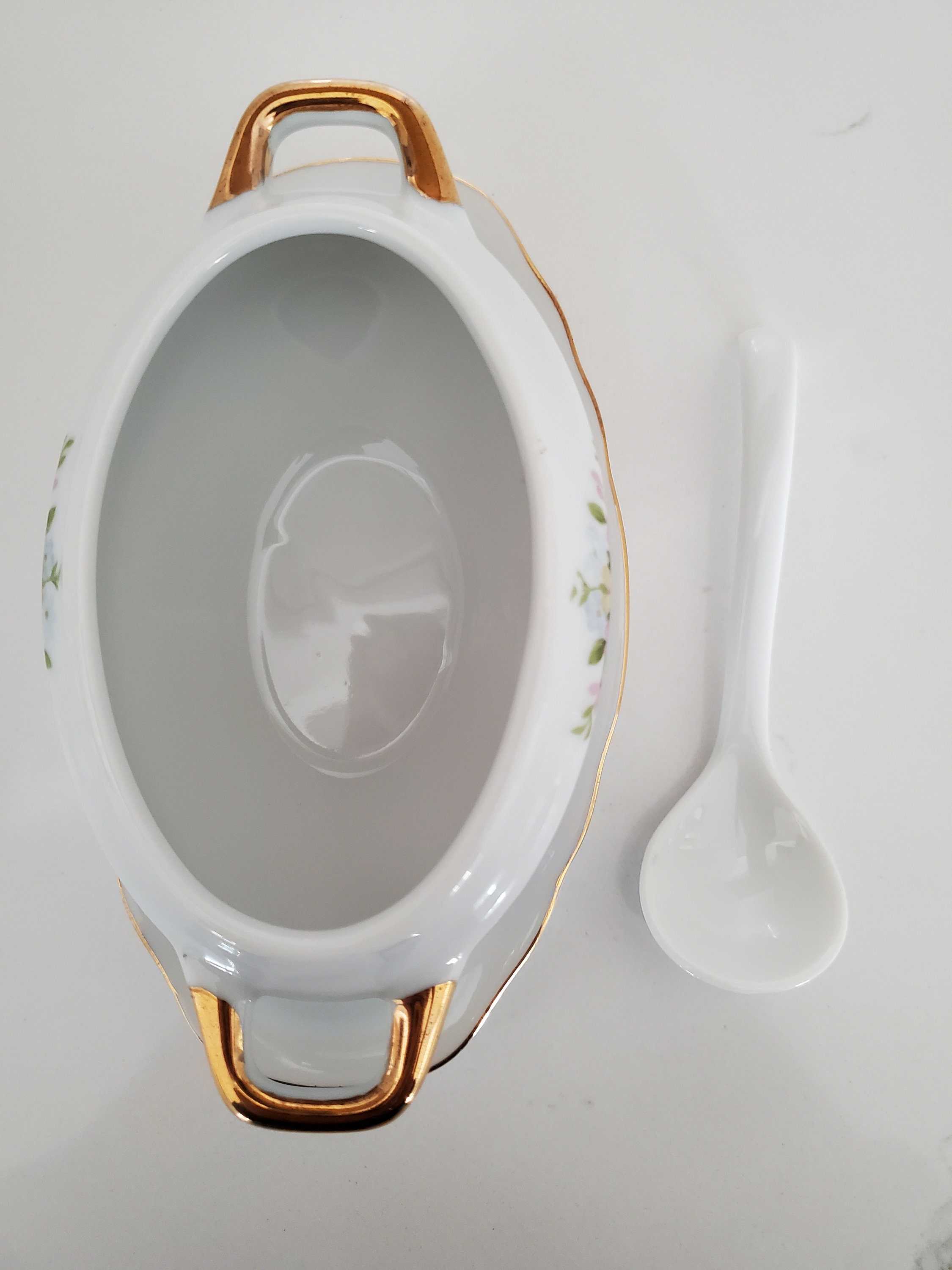 Vintage Lefton Mini Tureen/condiment Server With Attached - Etsy