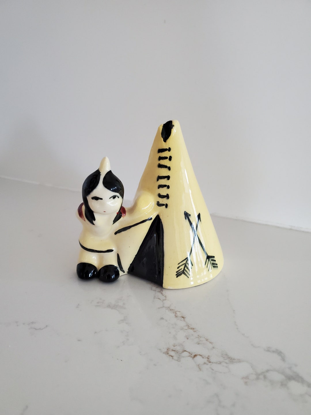 Vintage Mcmaster Craft Hand Painted Tepee Planter: Woman With Baby ...
