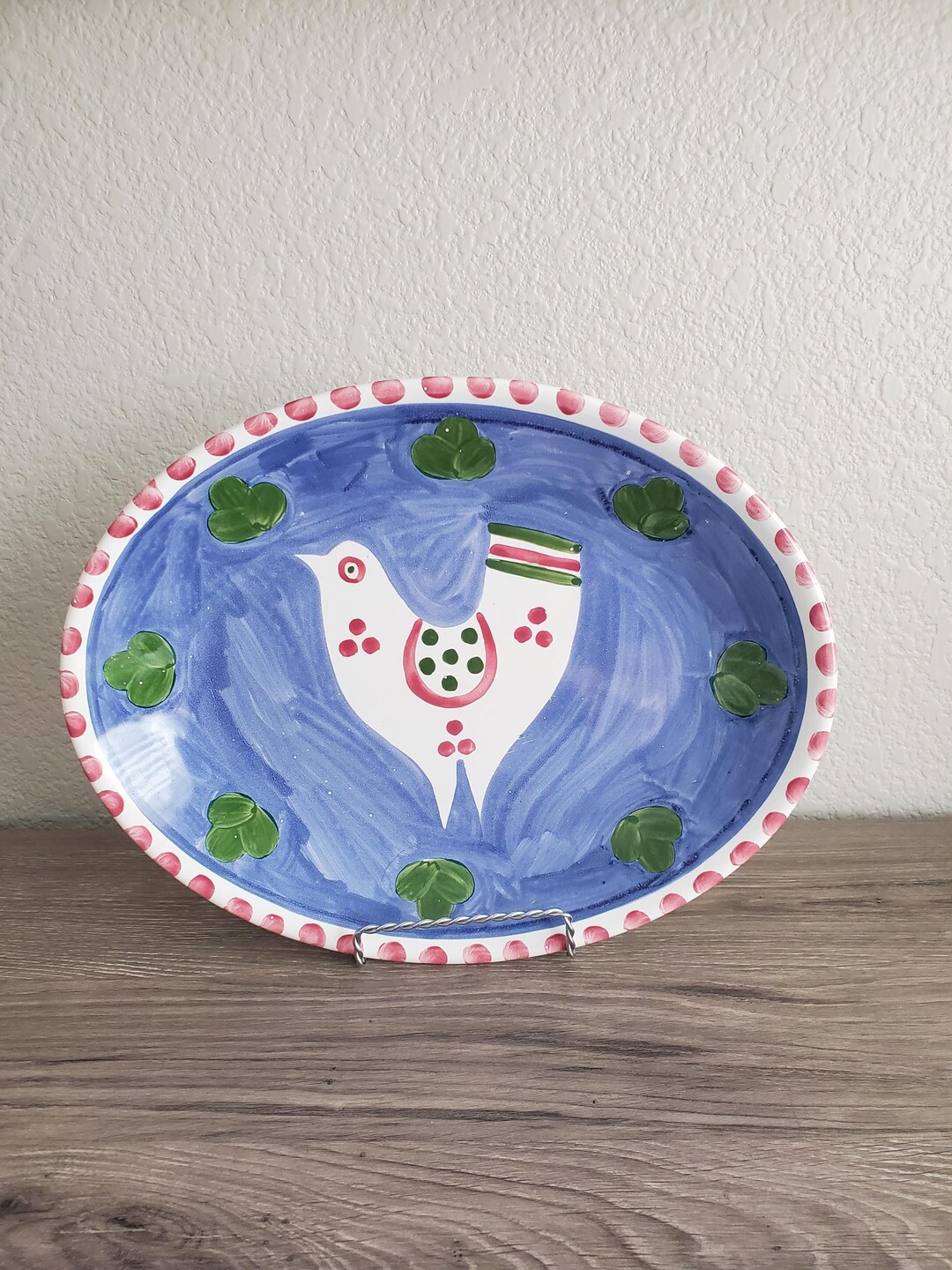Vintage ? Solimene Vietri Campagna Chicken Hand Painted Platter/serving ...