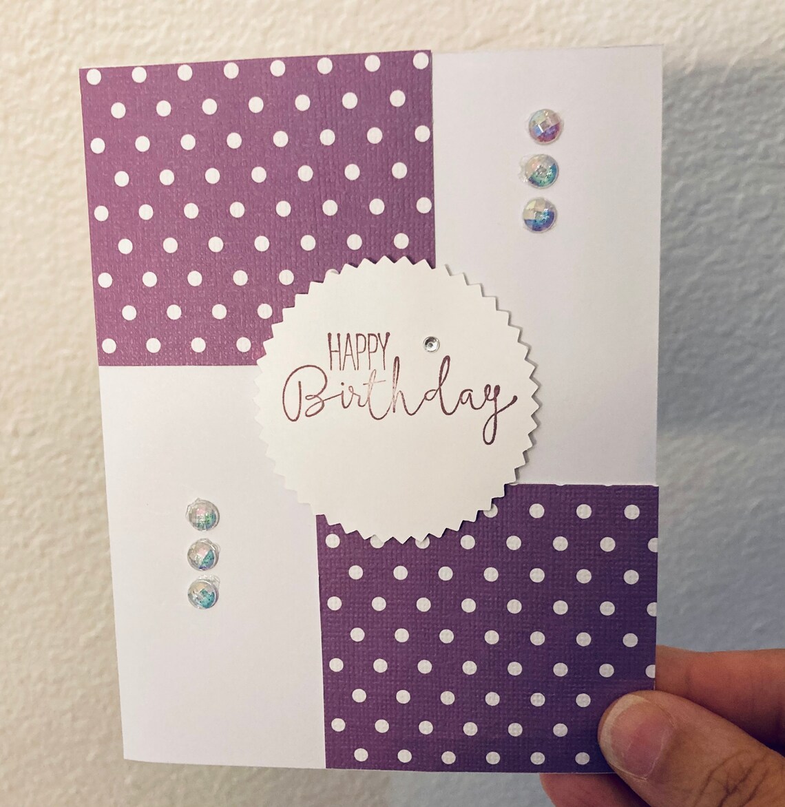 Purple Polka Dot Birthday Cards - Etsy