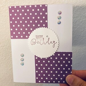 Purple Polka Dot Birthday Cards - Etsy