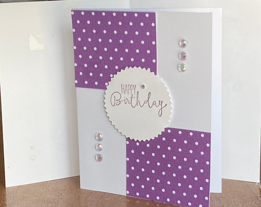 Purple Polka Dot Birthday Cards - Etsy
