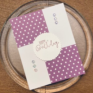 Purple Polka Dot Birthday Cards - Etsy