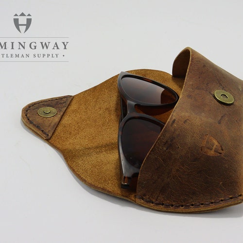 Ray Ban Case-leather Sunglasses Case-glasses Case Whiskey - Etsy