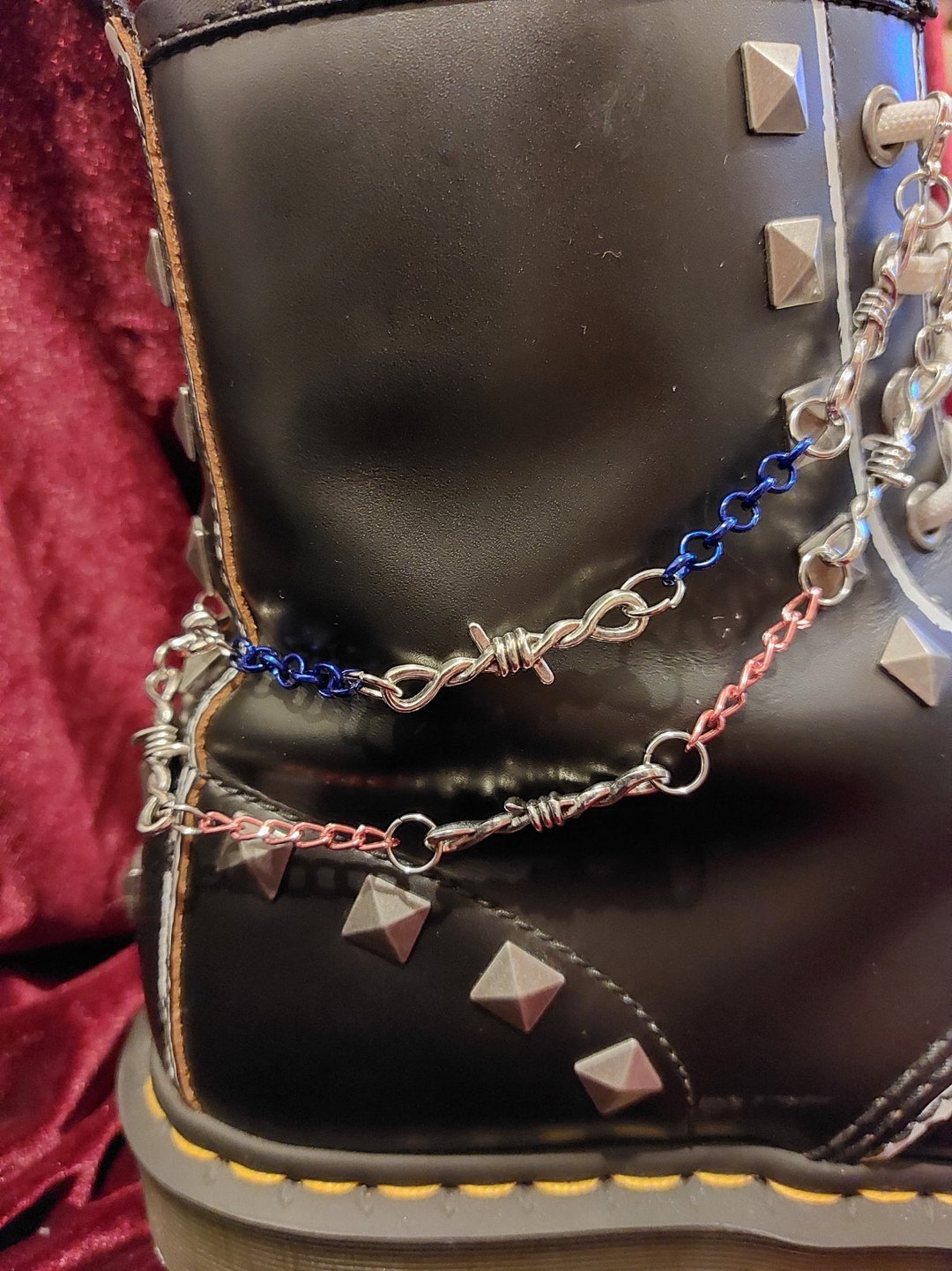 Barbed Wire Boot Chains in a Choice of Pink or Royal Blue. - Etsy