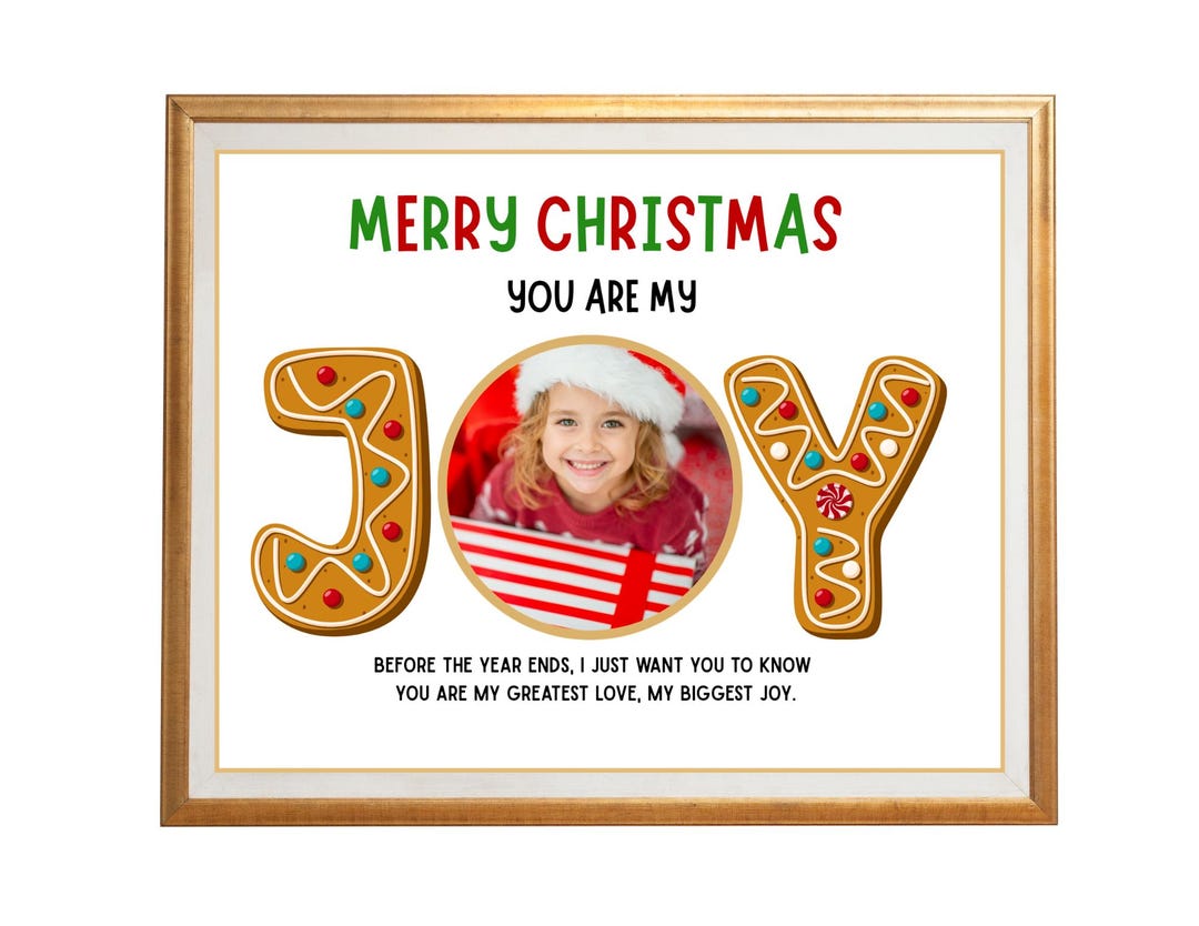 Gingerbread Letters Christmas Photo Craft | JOY Printable Keepsake ...