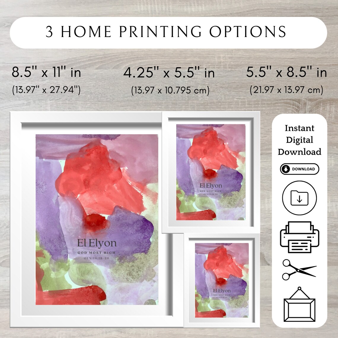 El Elyon God Most High Printable Wall Art, Genesis 14:18-20 ...