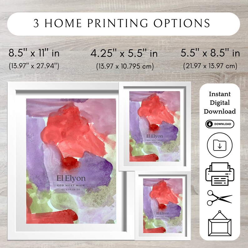 El Elyon God Most High Printable Wall Art, Genesis 14:18-20 ...