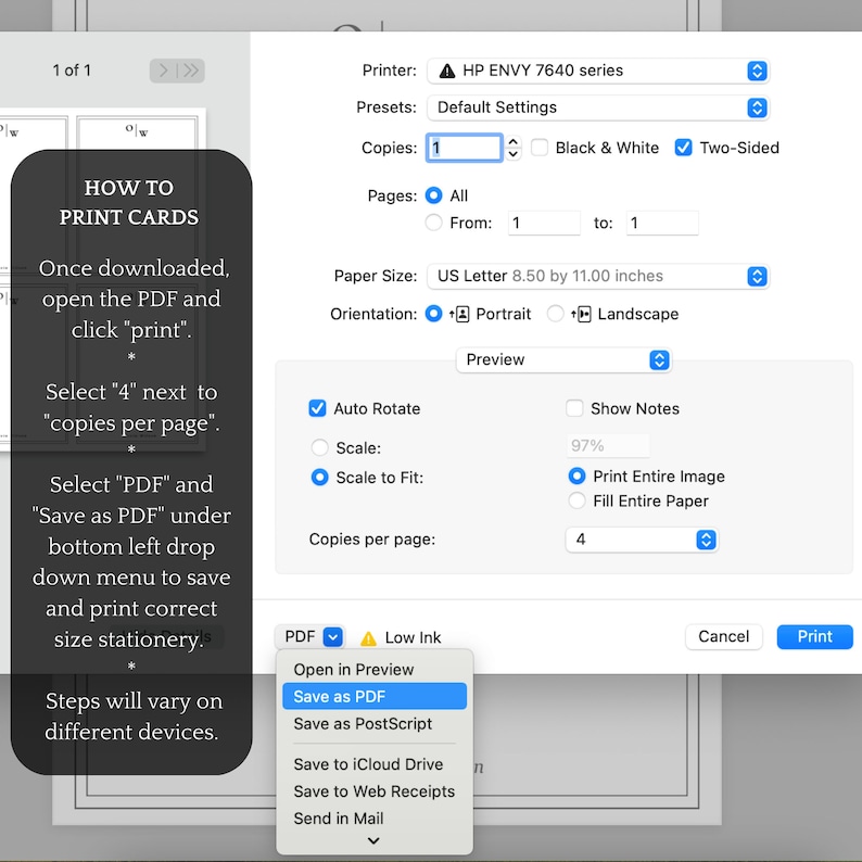 Printable Personalized Stationery Sets Editable Monogrammed Cards DIY ...