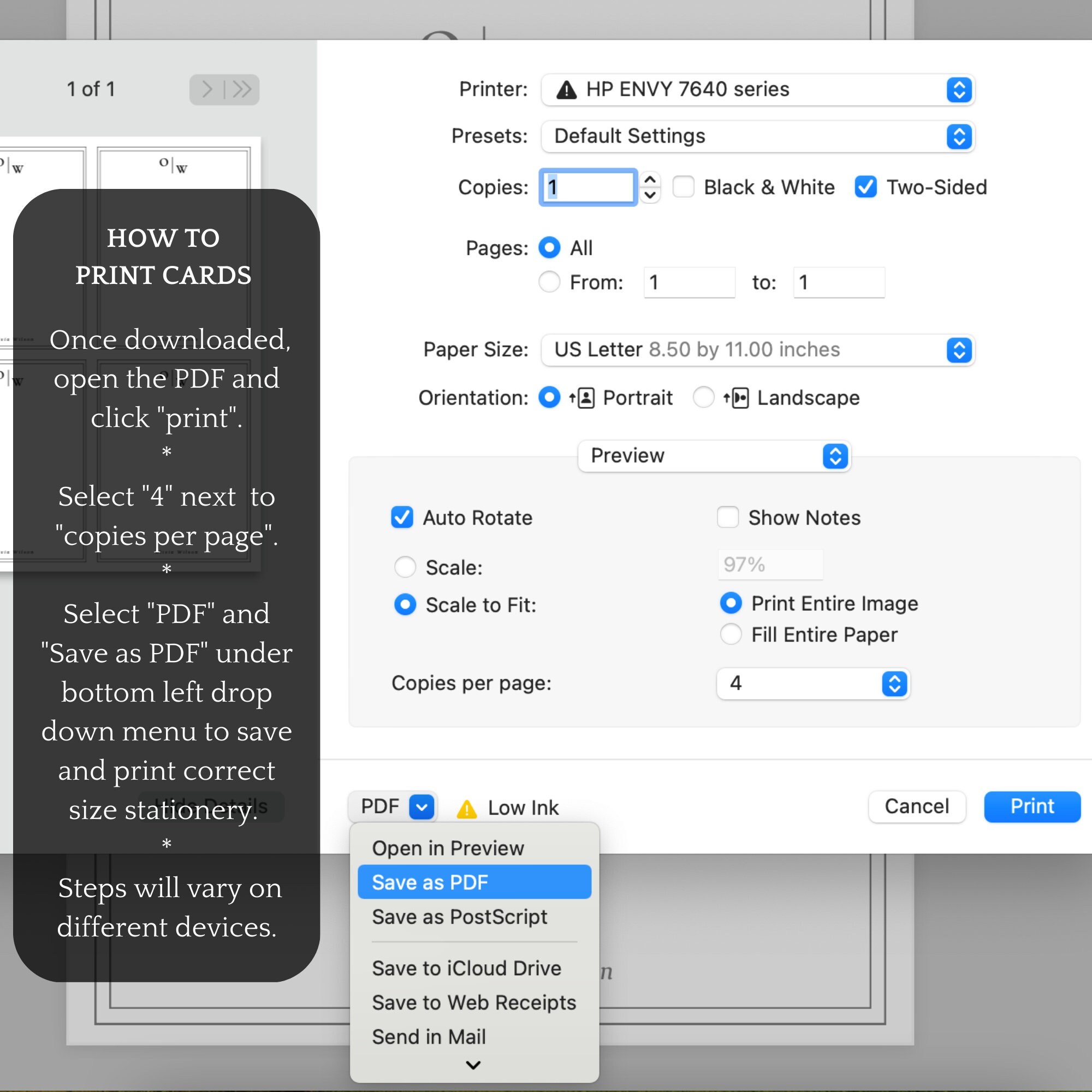 Printable Personalized Stationery Sets Editable Monogrammed Cards DIY ...