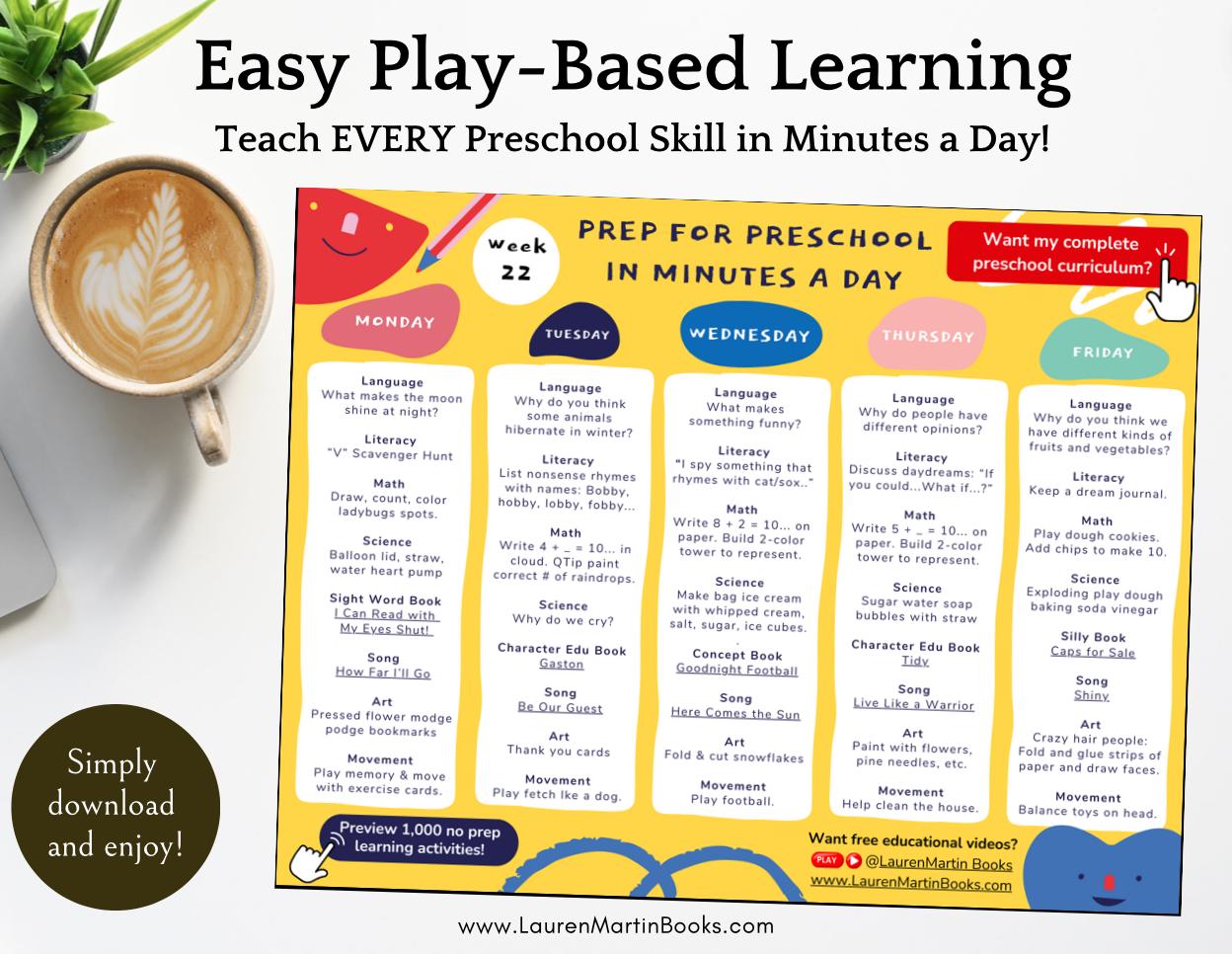 Preschool Curriculum | Complete 180 Day Play-based Early Learn ...