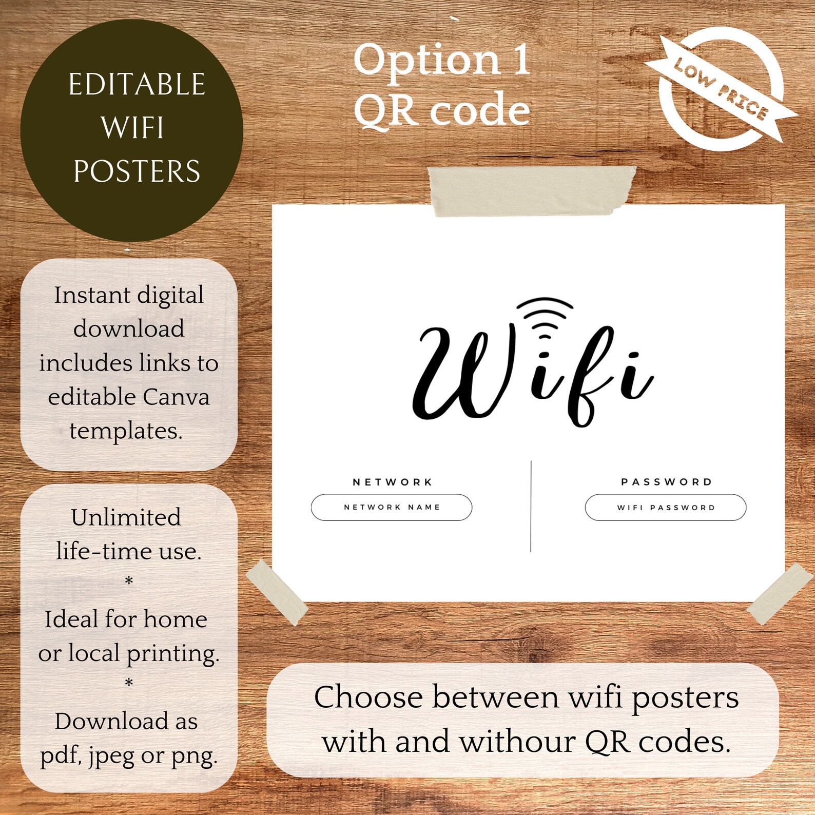 WIFI Sign Printable Downloadable Poster Internet Network and - Etsy