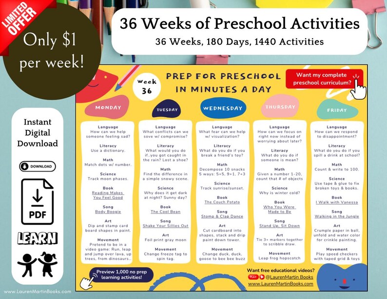 Preschool Curriculum | Complete 180 Day Play-based Early Learn ...