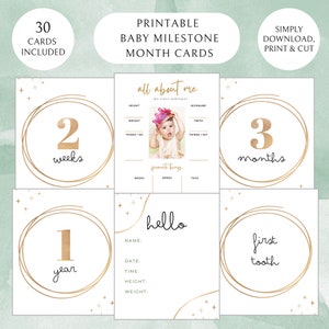 Baby Milestone Cards Printable for Boys or Girls - Etsy