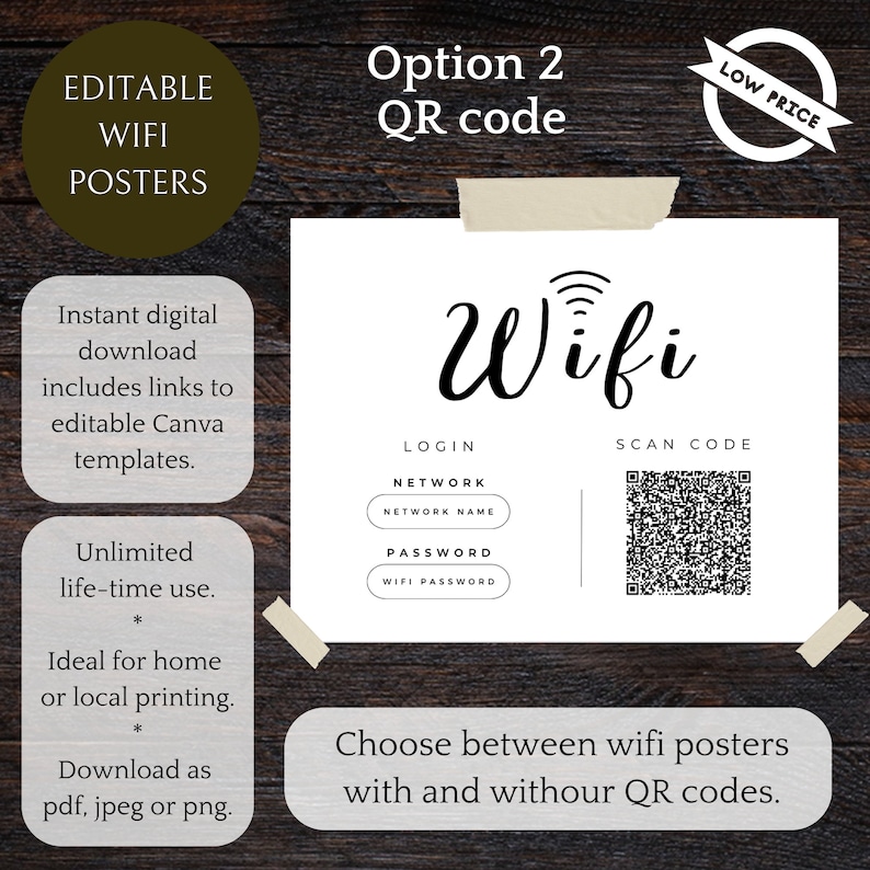 WIFI Sign Printable Downloadable Poster Internet Network and - Etsy
