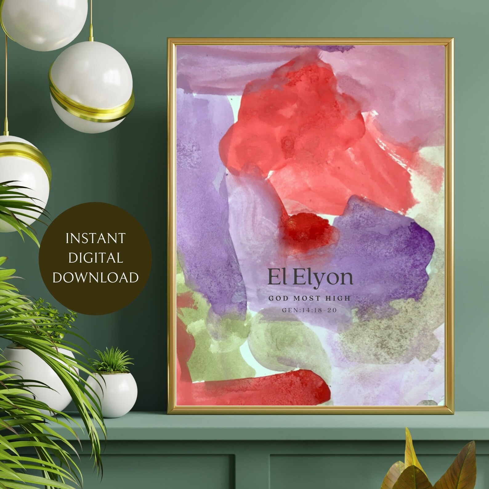 El Elyon God Most High Printable Wall Art, Genesis 14:18-20 ...