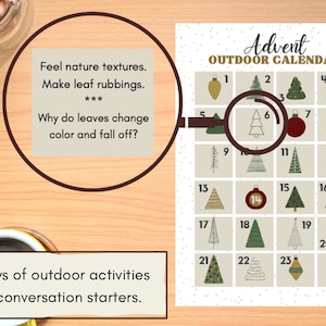 Printable Outdoor Nature Advent Calendar for Kids and Families, DIY ...