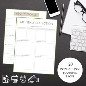 Daily Planner Printable | Inspirational Goals Planner | Monthly ...