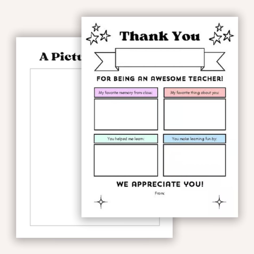 Teacher Appreciation Week Gift Thank You Letter Template From Student ...