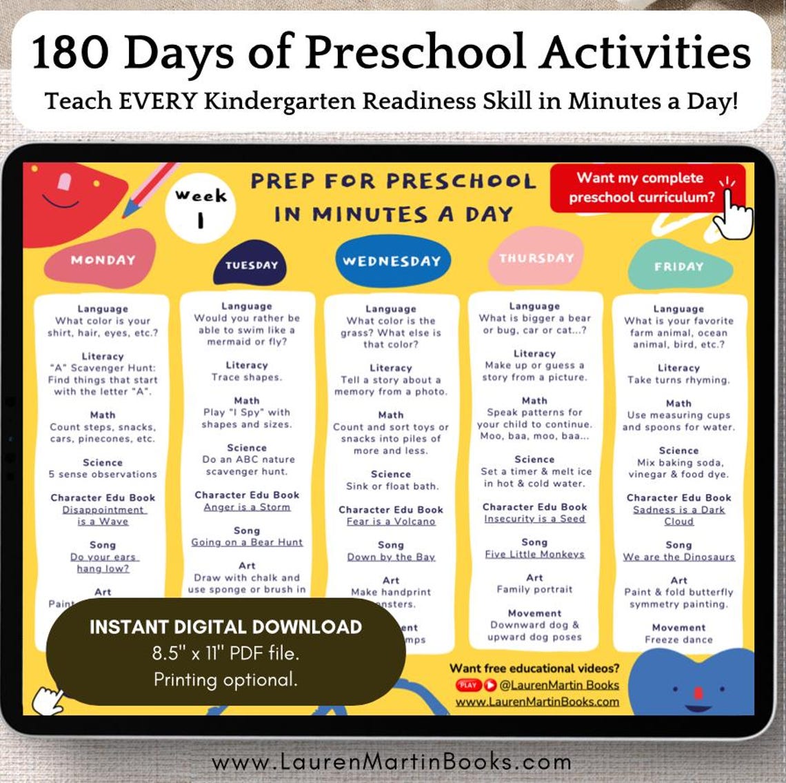 Preschool Curriculum | Complete 180 Day Play-based Early Learn ...