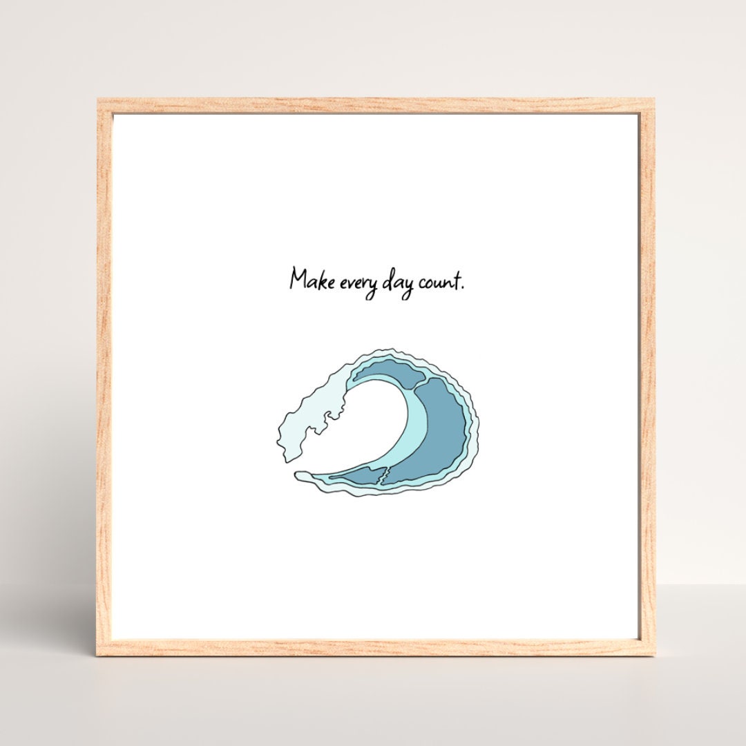 Wave Inspirational Quote Wall Art, Positive Affirmation Card, Uplifting ...