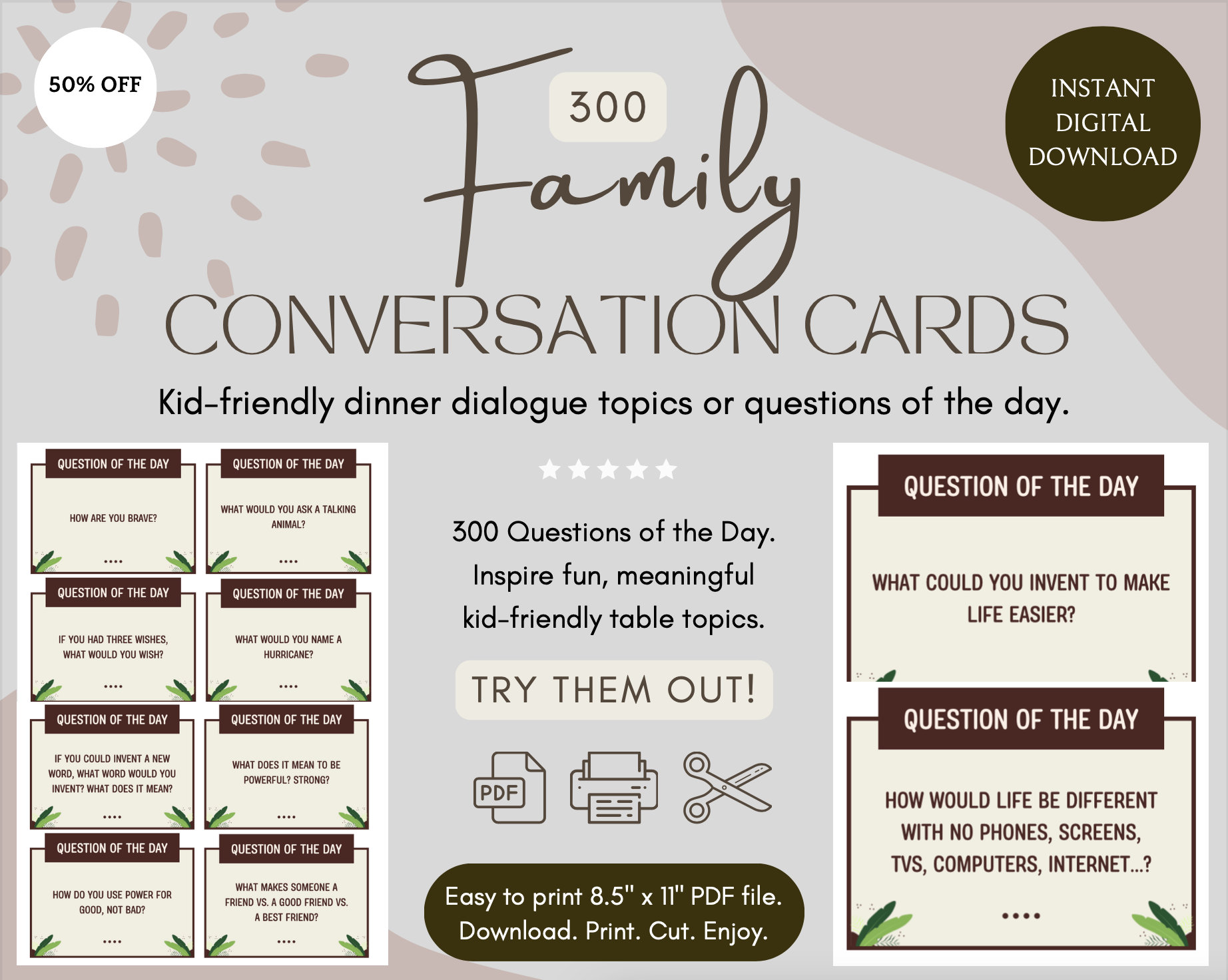 Family Conversation Starters for Kids, Teens, Holiday or Dinner Parties ...