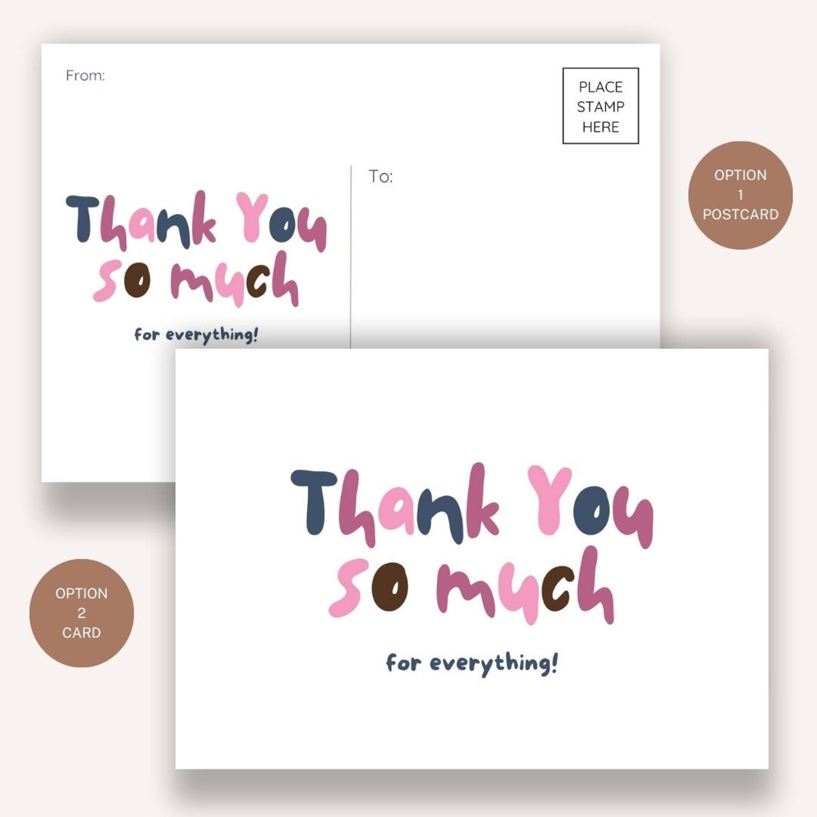 Kids Birthday Thank You Note Card, Printable Fill in the Blank Kids ...
