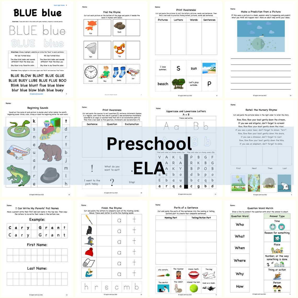 Complete Preschool Curriculum: Full Year Prek Worksheet Bundle, No Prep ...