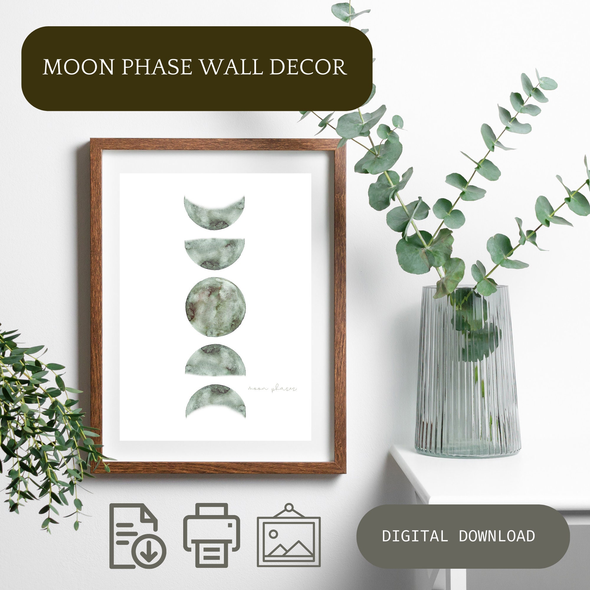 Moon Phases Wall Art | Printable Wall Decor | Digital Download - Etsy
