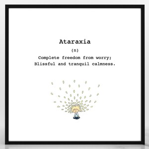 Ataraxia Word of the Year Printable Wall Art Sign, Peace, Bliss, Calm ...