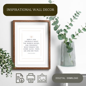 Inspirational Quotes Wall Art | Printable Wall Decor | Digital Download ...