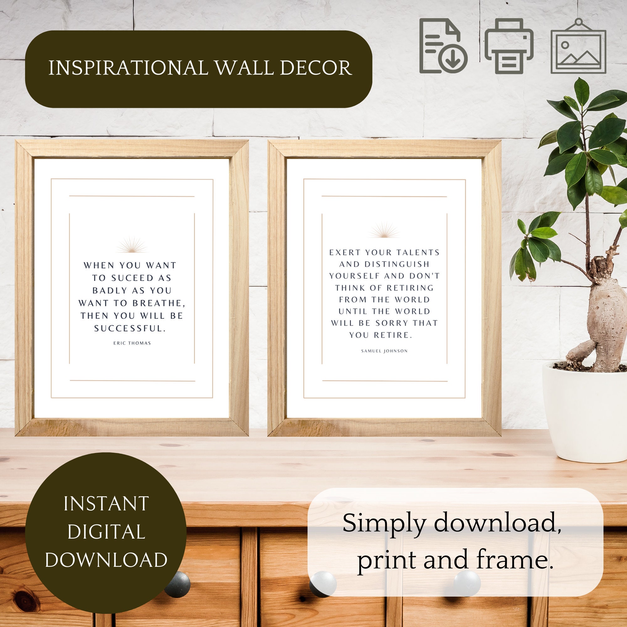 Motivational Quotes Wall Art | Printable Wall Decor | Digital Download ...