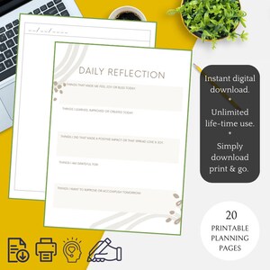 Daily Planner Printable | Inspirational Goals Planner | Monthly ...