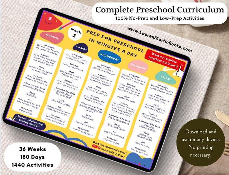 Preschool Curriculum | Complete 180 Day Play-based Early Learn ...