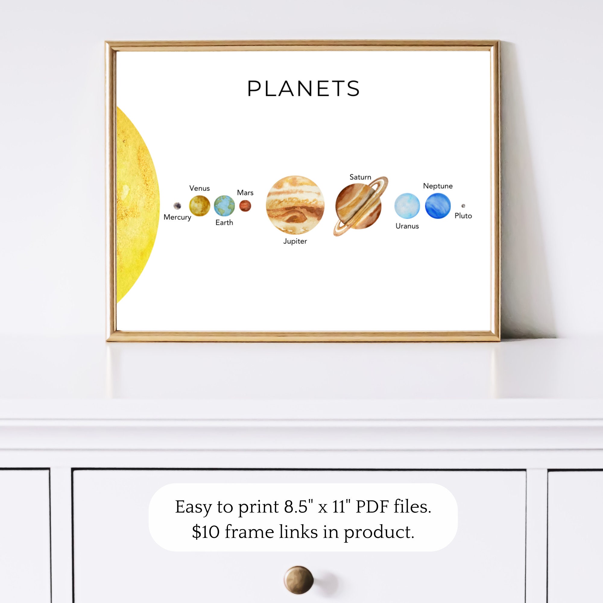 Solar System Printable Wall Art, Kids Room Decor, Outer Space Science ...