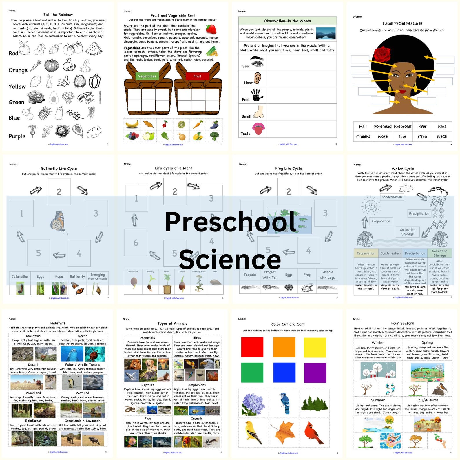 Complete Preschool Curriculum: Full Year Prek Worksheet Bundle, No Prep ...
