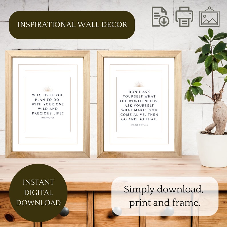 Inspirational Quotes Wall Art | Printable Wall Decor | Digital Download ...