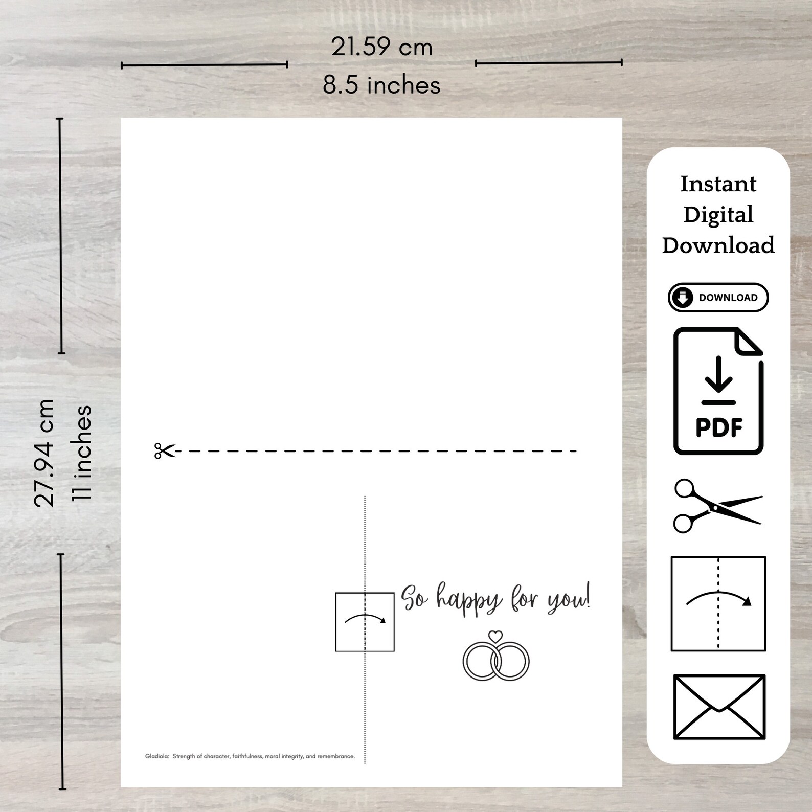So Happy for You Interlocking Wedding Rings Printable DIY Card for ...