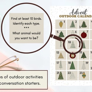 Printable Outdoor Nature Advent Calendar for Kids and Families, DIY ...