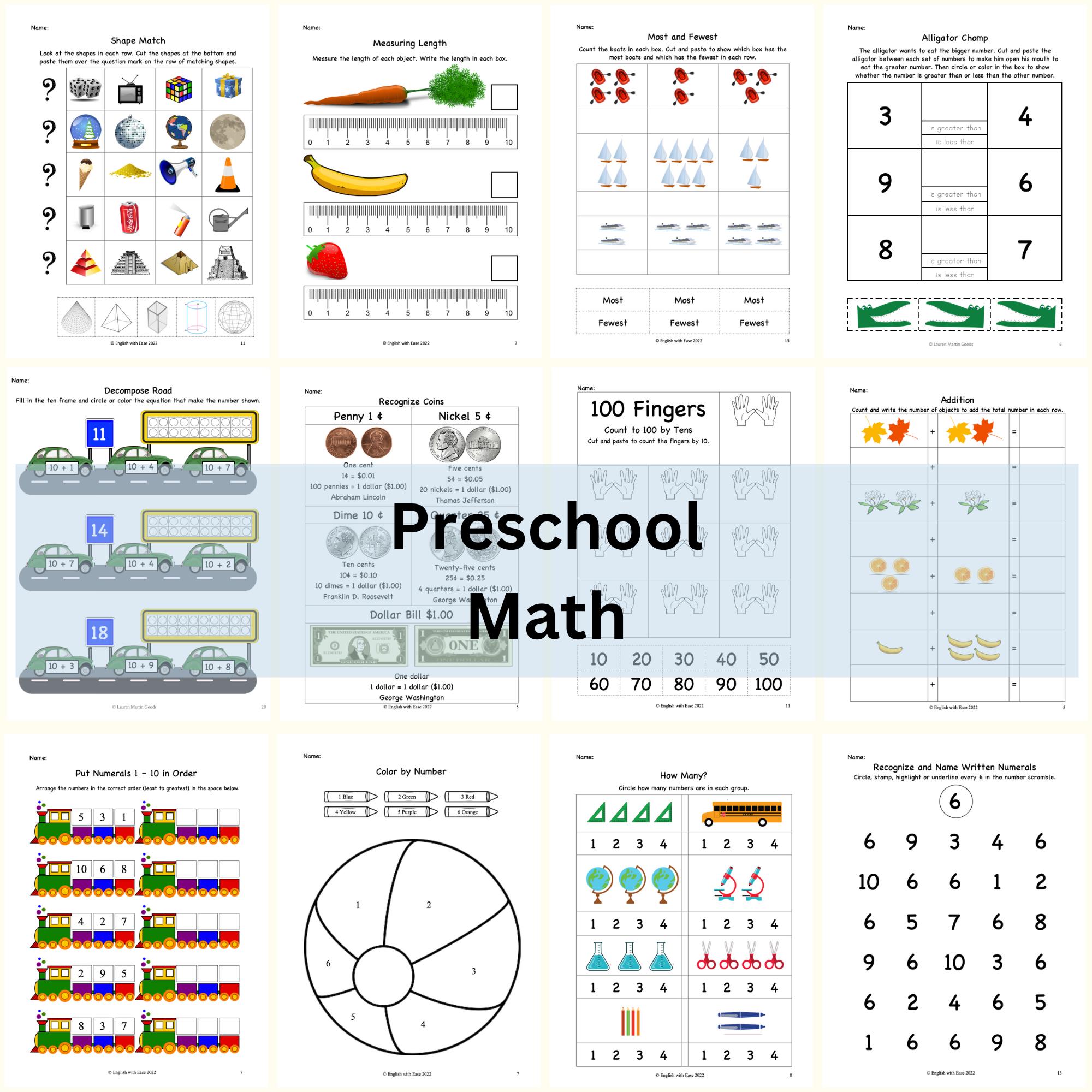 Complete Preschool Curriculum: Huge No Prep Bundle Printable Activities ...