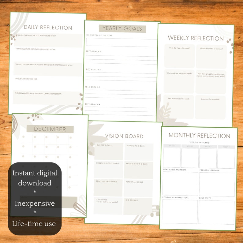 Daily Planner Printable Inspirational Goals Planner Monthly Calendar ...