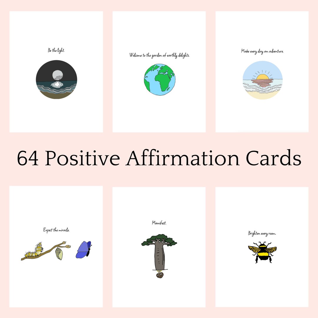Positive Affirmation Cards, Vision Board Printables, Self Care Card ...