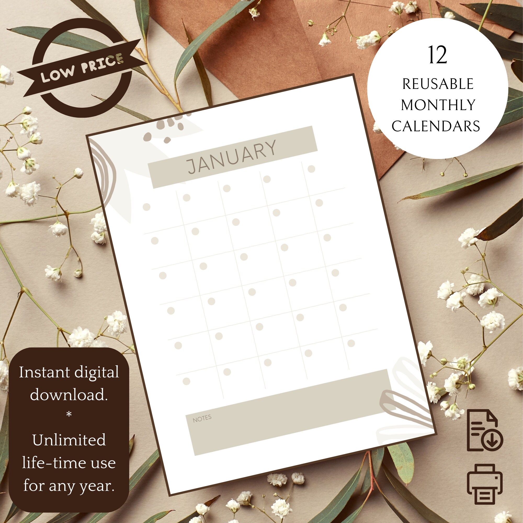 Daily Planner Printable | Inspirational Goals Planner | Monthly ...