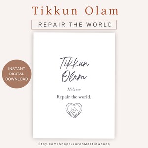 Tikkun Hanefesh (repair the World) Tikkun Olam (repair the Soul ...